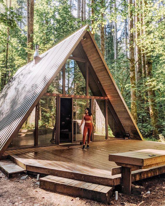 Cabañas con techos triangulares