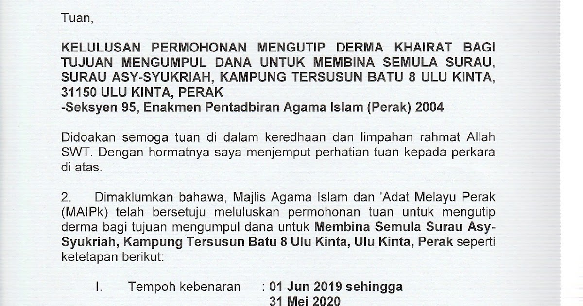 BIRO PEMBANGUNAN & PENYELENGGARAAN SURAU ASY-SYUKRIAH: KELULUSAN ...