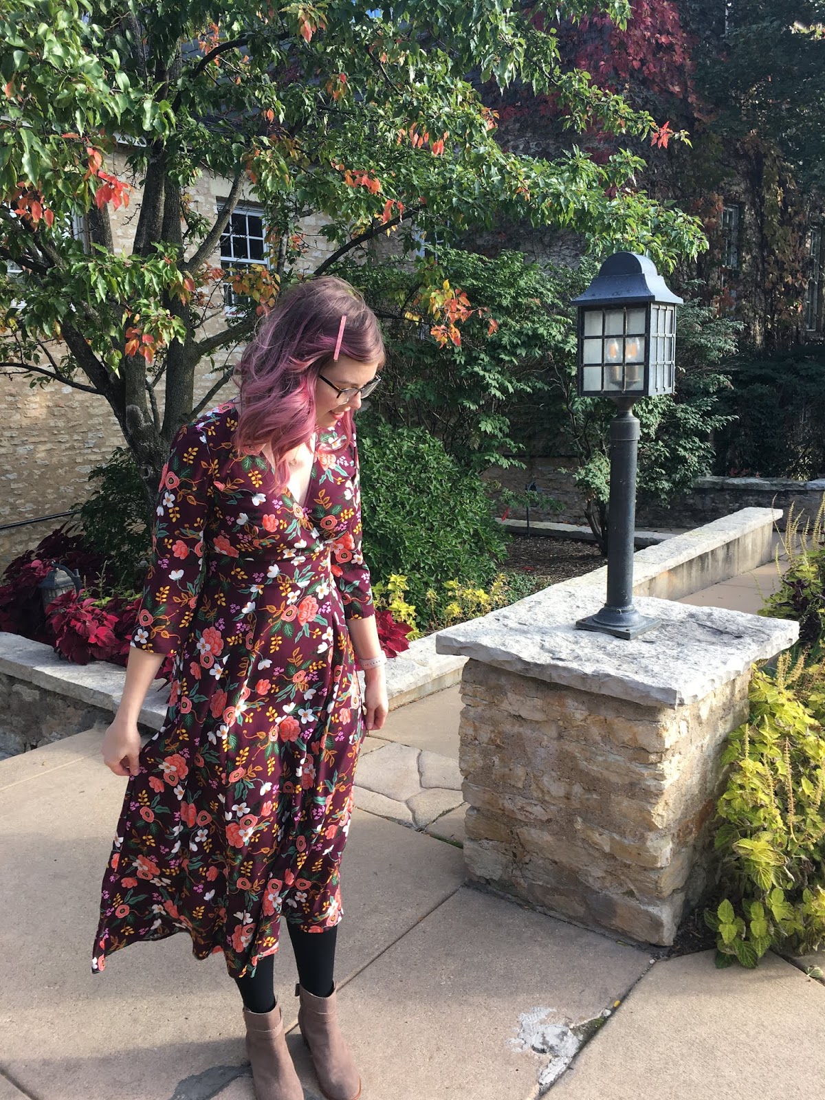 Autumn Magnolia Midi Dress