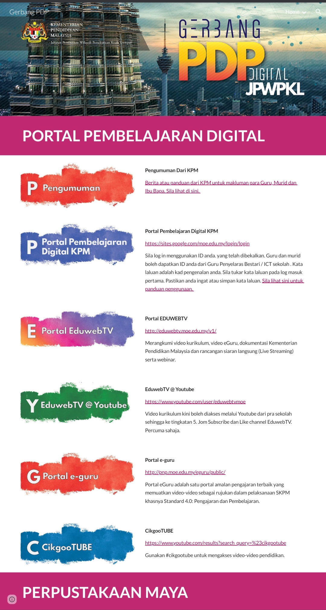 Portal Pembelajaran Digital oleh JPWPKL