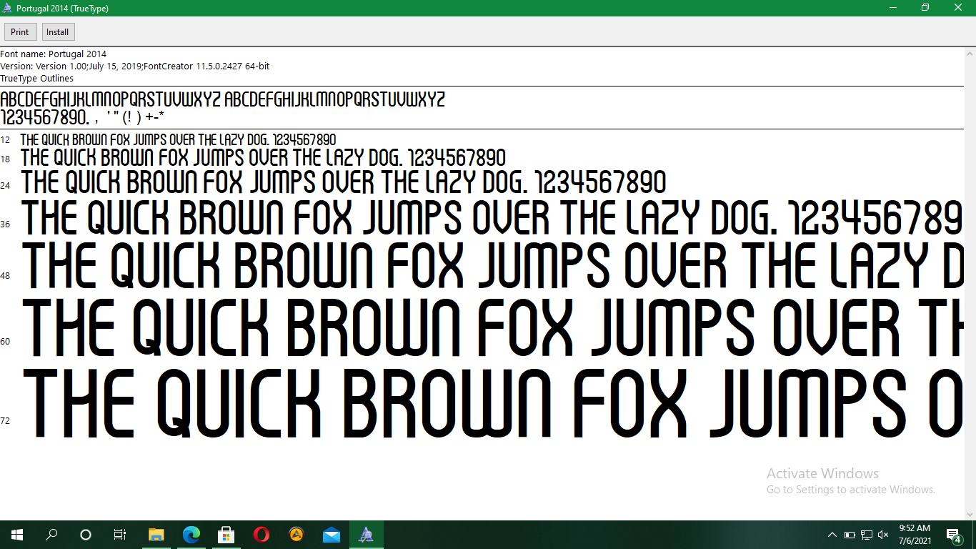 Portugal World Cup 2014 Font