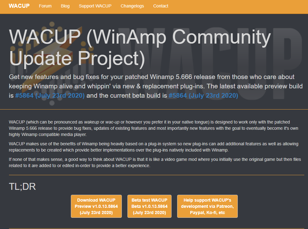 WACUP el sucesor de Winamp en 2020