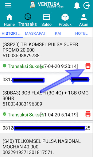 Cetak Struk Pembelian - Ventura Payment System I Pulsa I PPOB I Tiket I ...