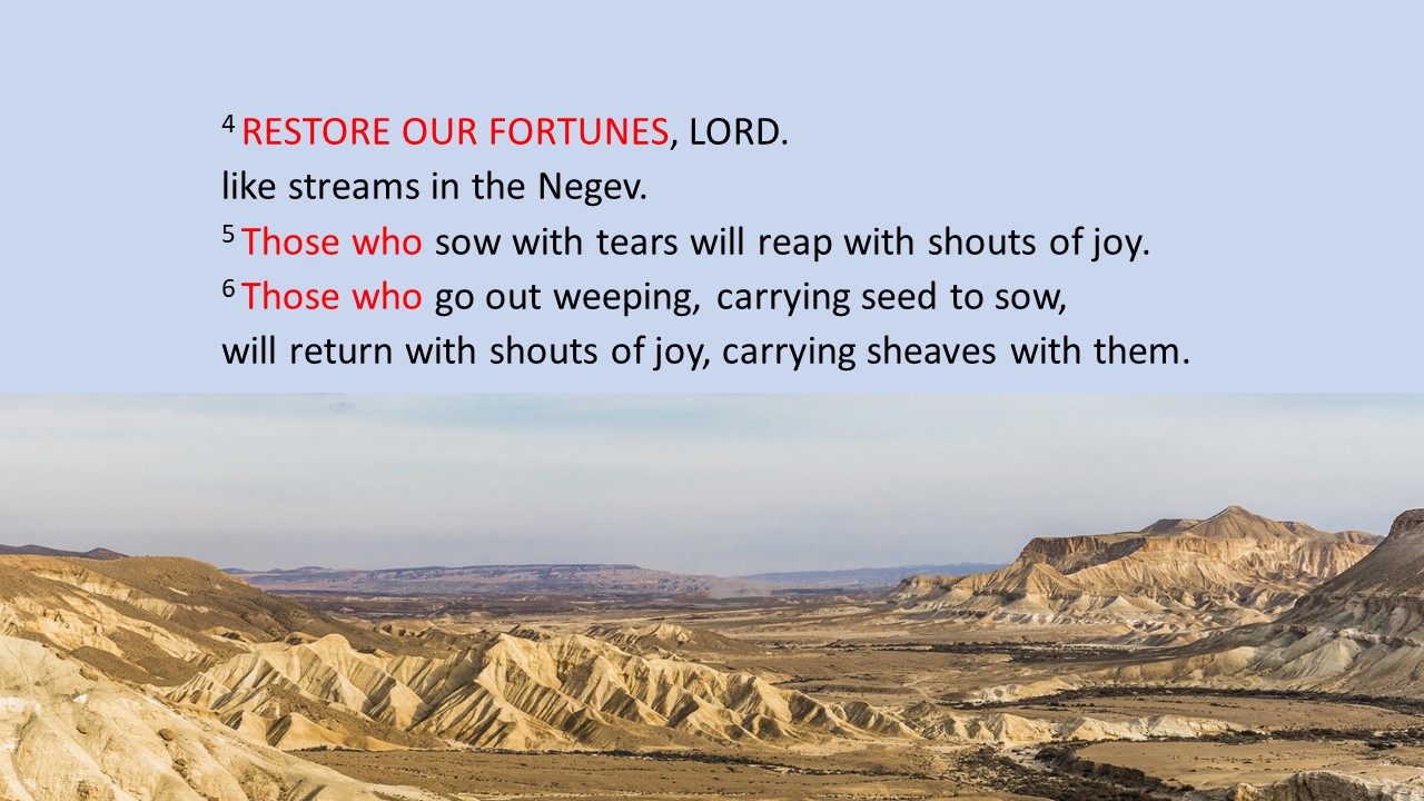 Sermons: Restore Our Fortunes, 22nd anniversary message, Psalm 126