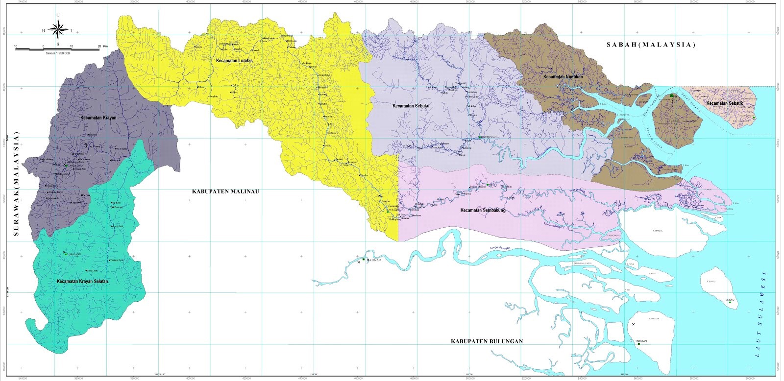 Peta Kota: Peta Kabupaten Nunukan