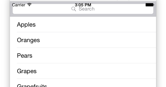 Thetechbar Ios A Simple Example Of A Uitableview With Uisearchcontroller