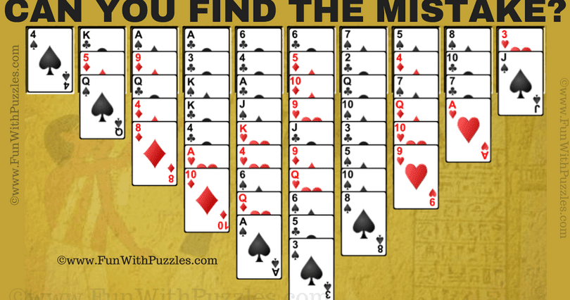 Spot the Mistake Picture Brain Test: Cards Visual Puzzle