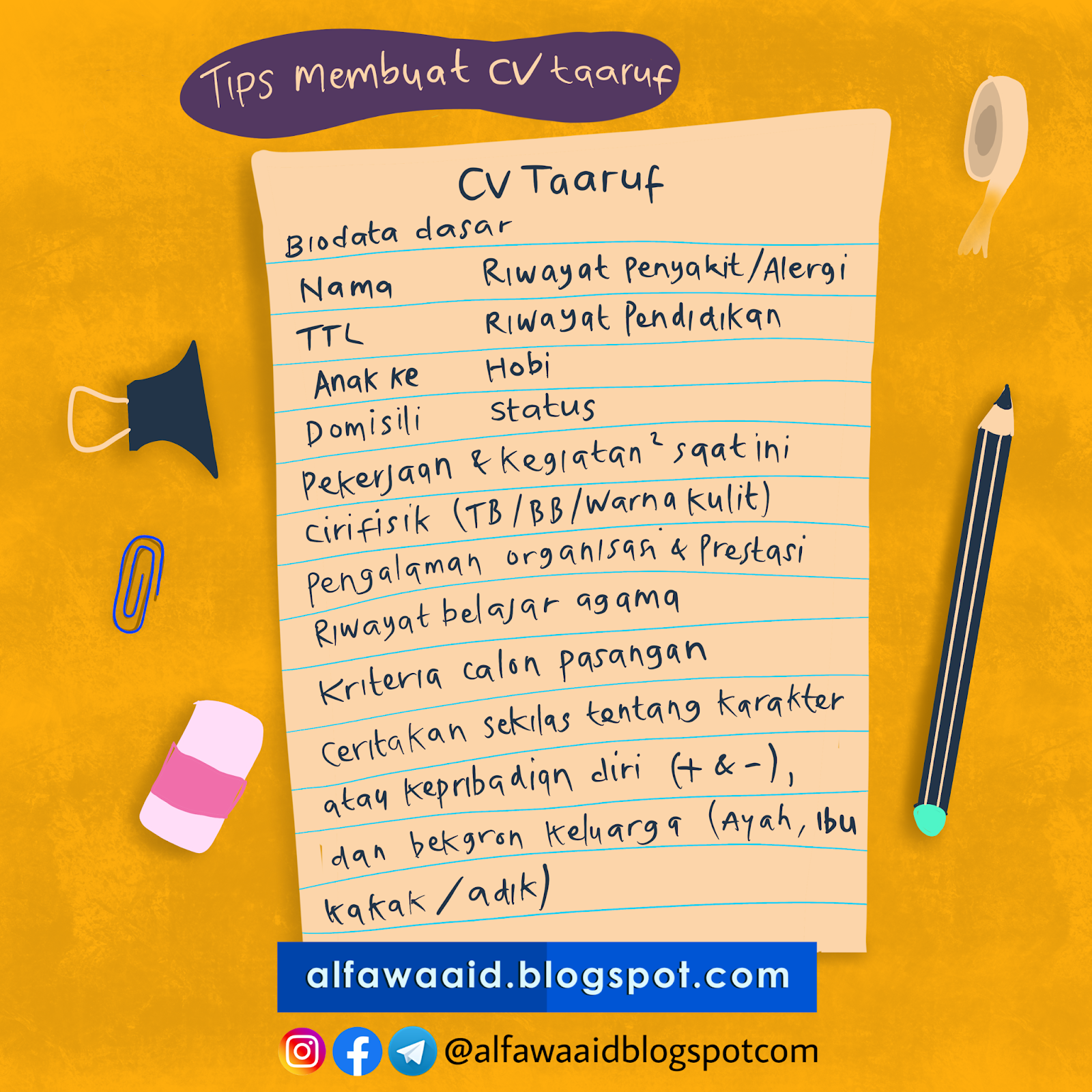 Tips Membuat CV Ta’aruf, Bonus Format Instan