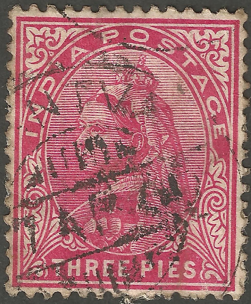 Stamps: Stamp India (1899) Queen Victoria 3 pie