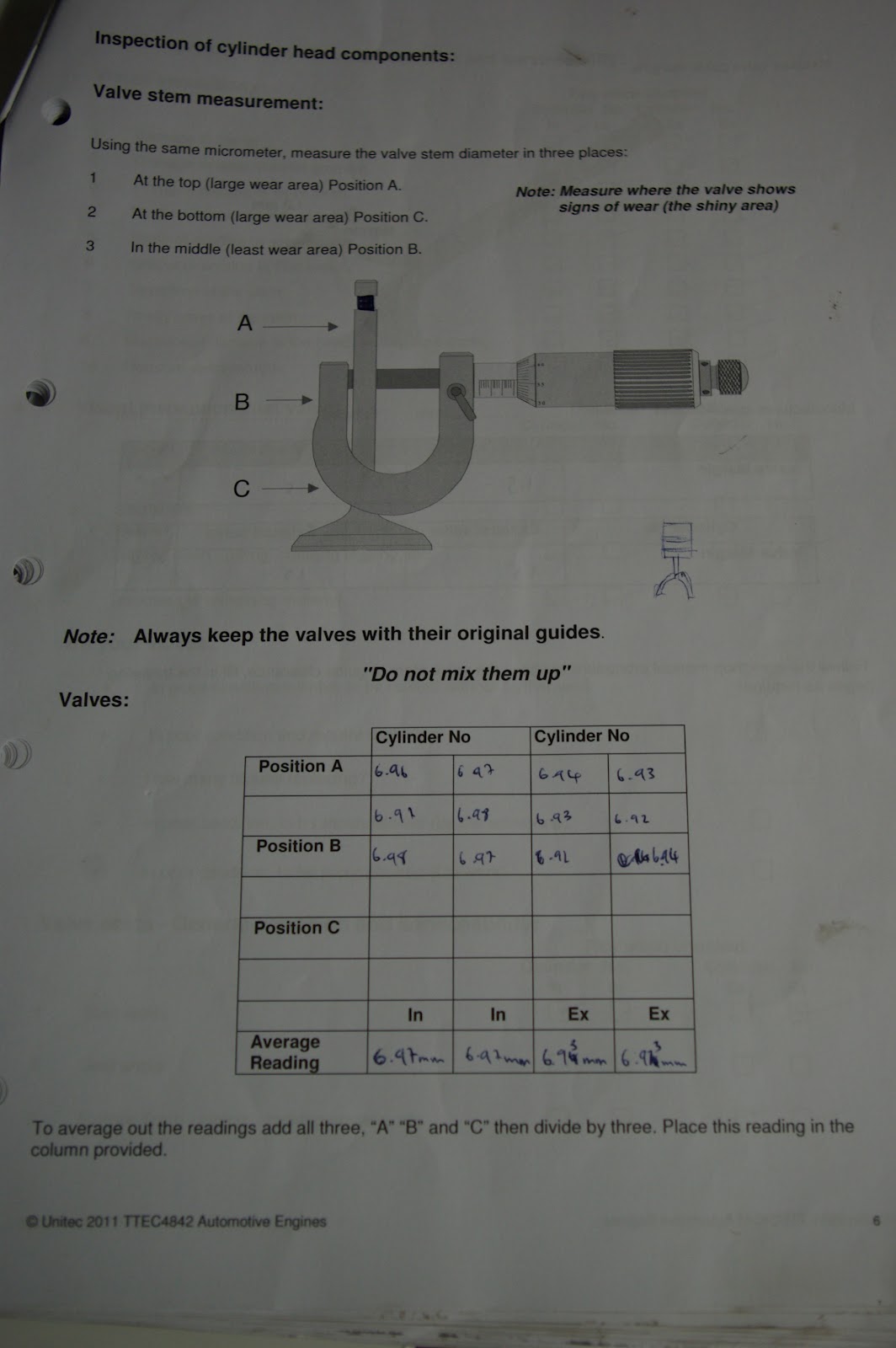 Engines: Cylinder Head Measurements