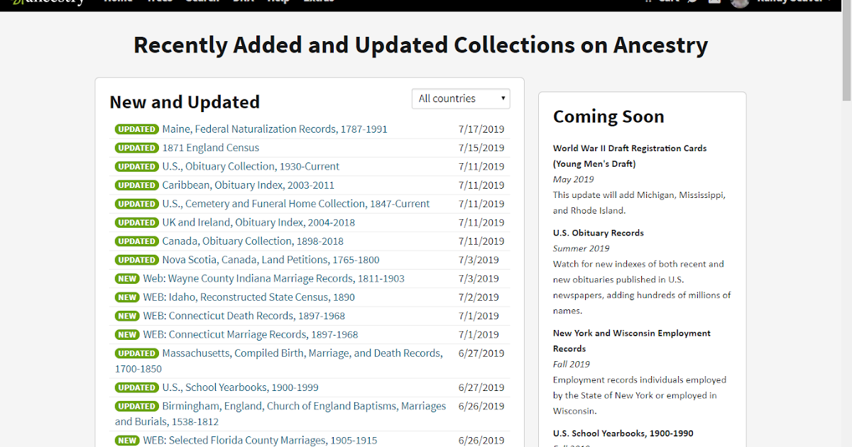 Genea-Musings: Added and Updated Ancestry.com Record Collections - Week ...