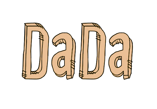 Leap of Desire: dada word design in different colors