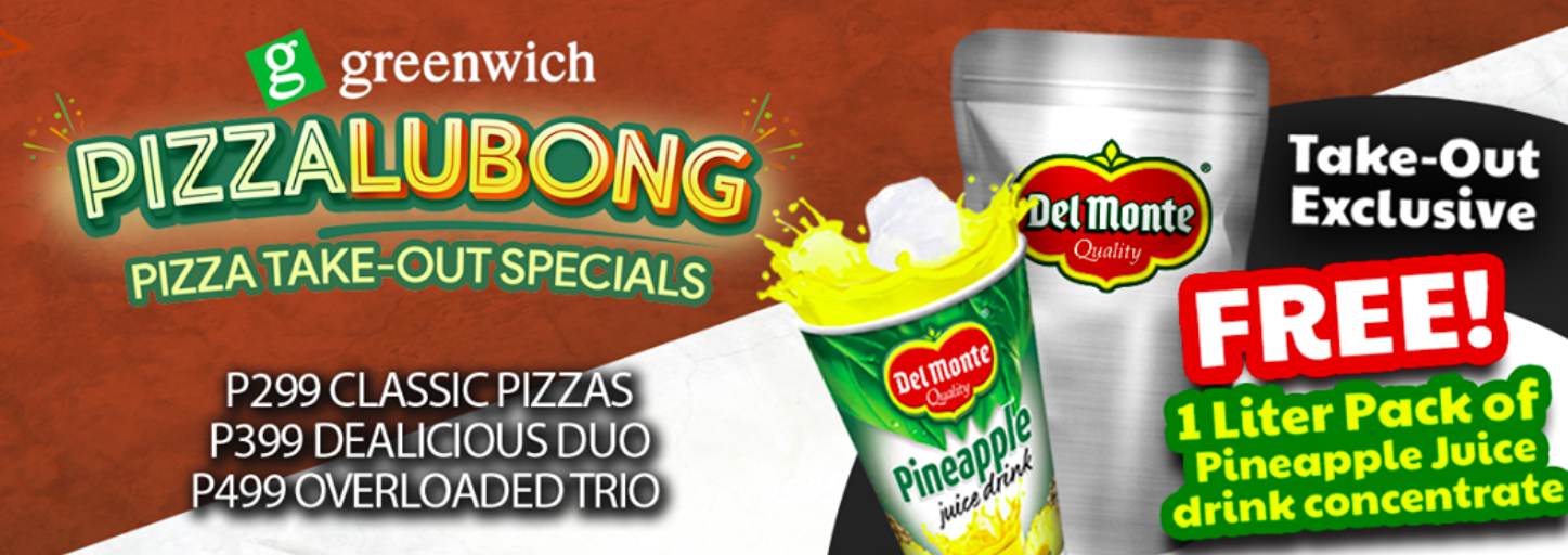 Manila Shopper: Greenwich PizzaLubong Take-Out Specials Promo: July 10 ...