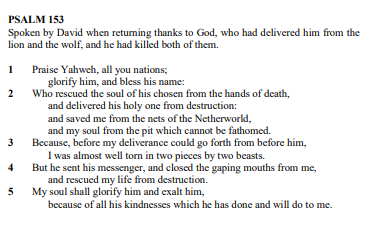 TheBibleNet: Psalm 153