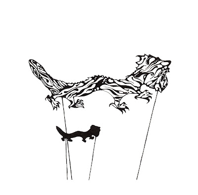 cloudery • pen & ink | 2011: Shadow Puppet (Dragon)