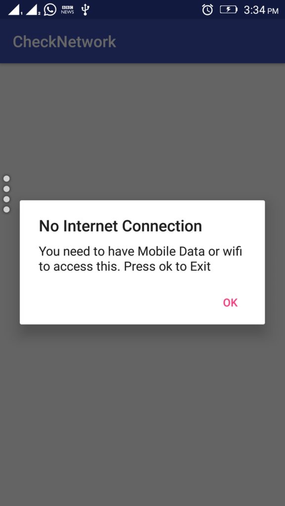 No Internet Connection Android