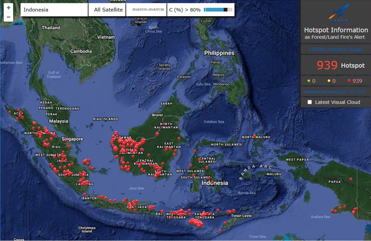 Link Akses Resmi Informasi Hotspot dan Sebaran Asap Kebakaran Hutan dan ...