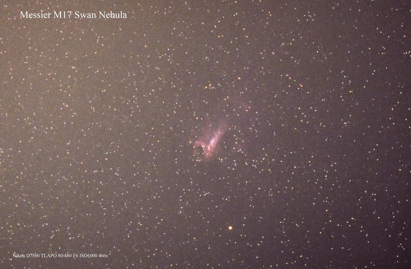 Pascal Hilkens Astro Page : Messier M17 Swan Nebula