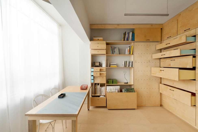 Develop a 15m2 studio with a lot of storage space - Lady's Houses