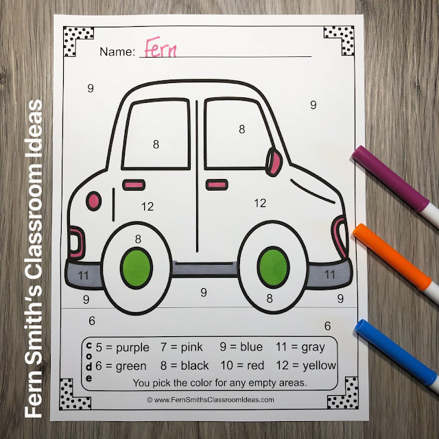Grab These Adorable Transportation Color By Code Kindergarten Know Your ...