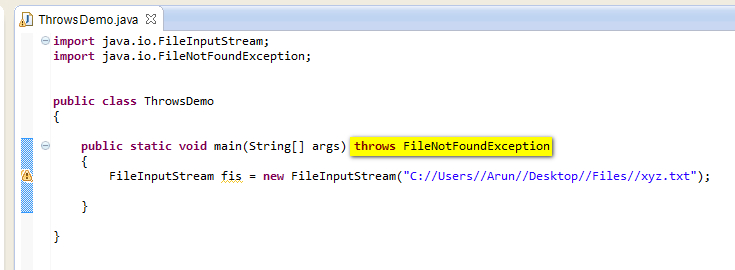 Selenium-By-Arun: 234. Using throws in exception handling