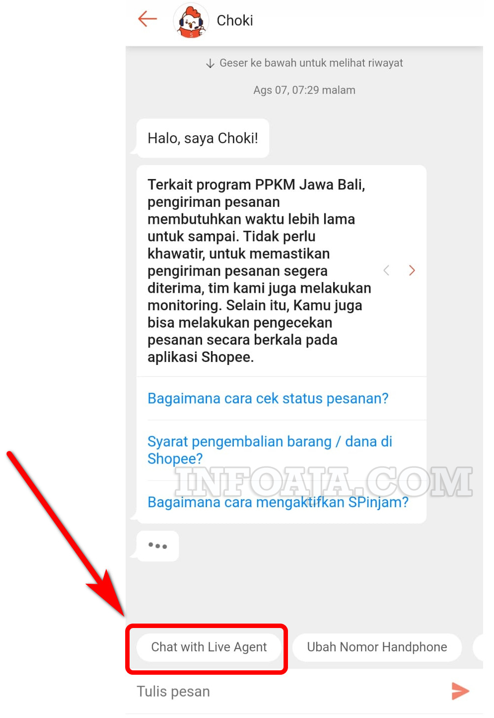 Cara Ganti Driver atau Cancel Pesanan ShopeeFood - INFOAJA.COM