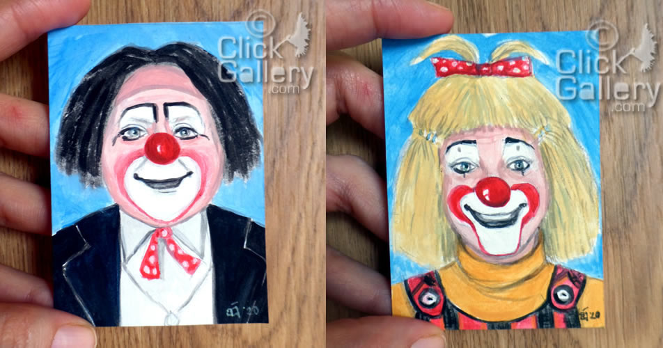 A Creative Journal of an Artist: ACEO Clown Portraits #157, #158 "Greg ...