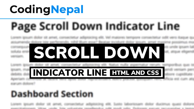 Page Scroll Down Indicator Line In Html Css And Javascript