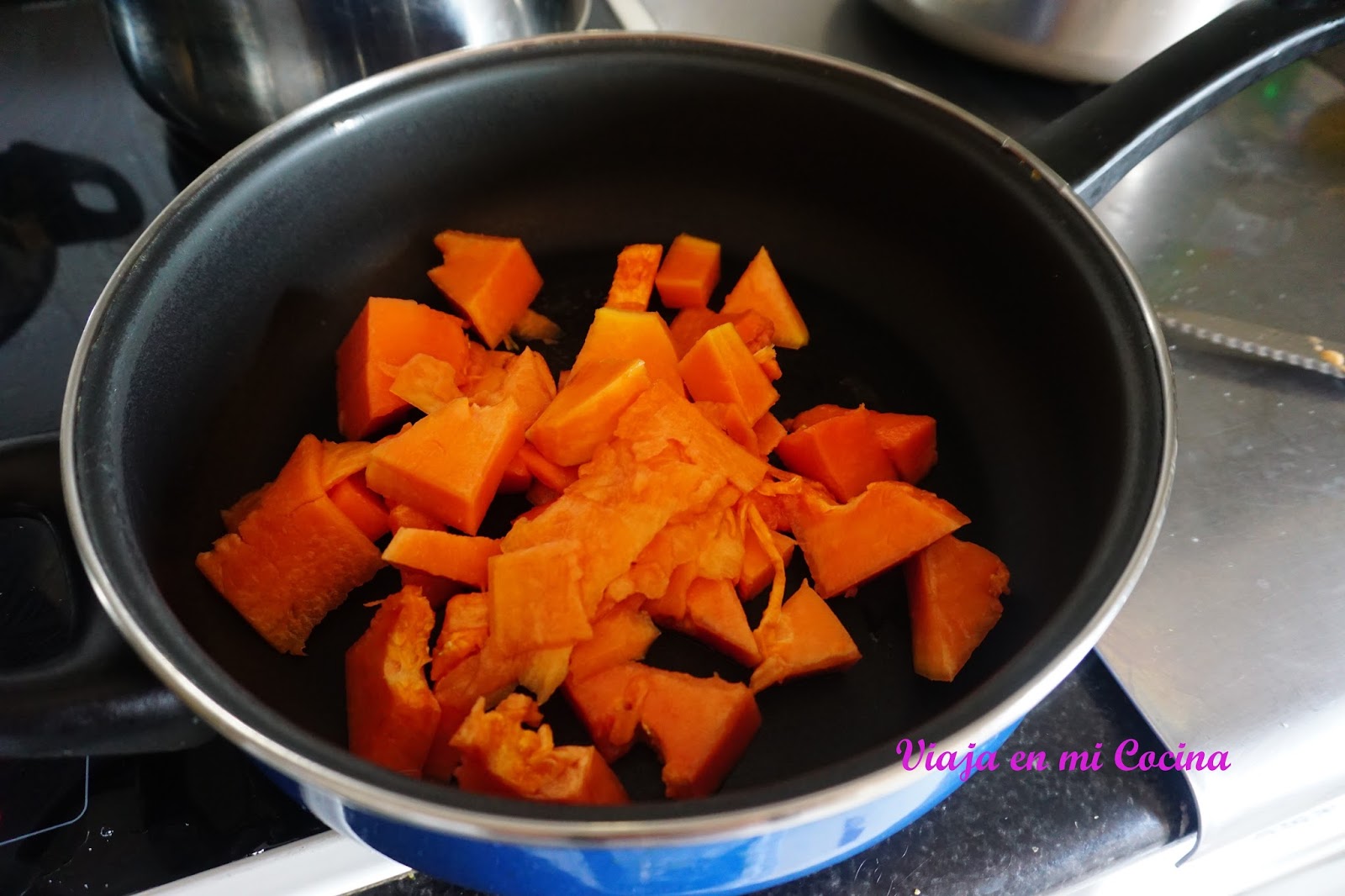 Pudding de coco, yuca y papaya - Viaja en mi Cocina