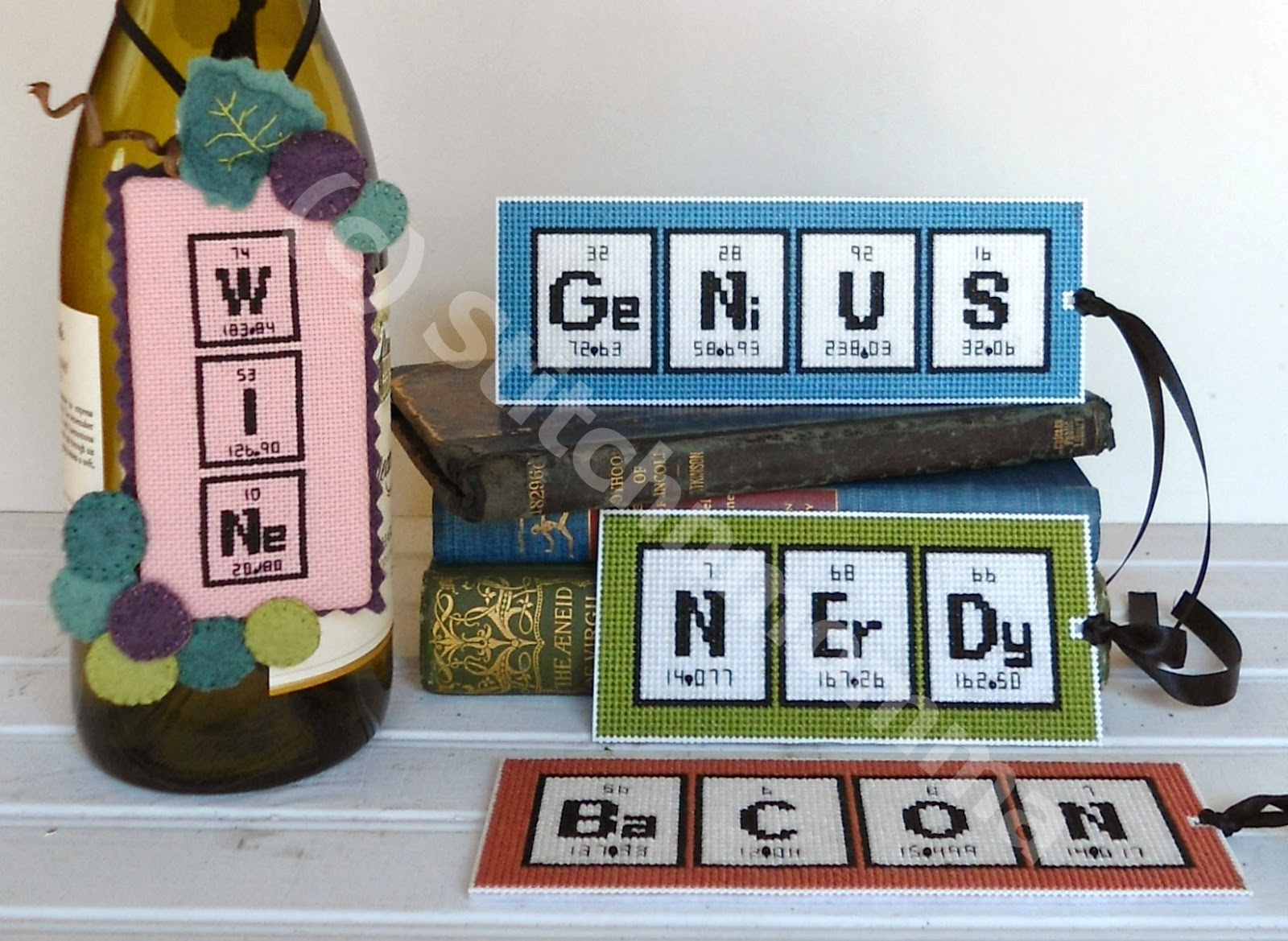 STITCHNMOMMA Nerdy Words Periodic Elements Cross Stitch Pattern stitchnmomma-nerdy-words-periodic-elements-cross-stitch-pattern