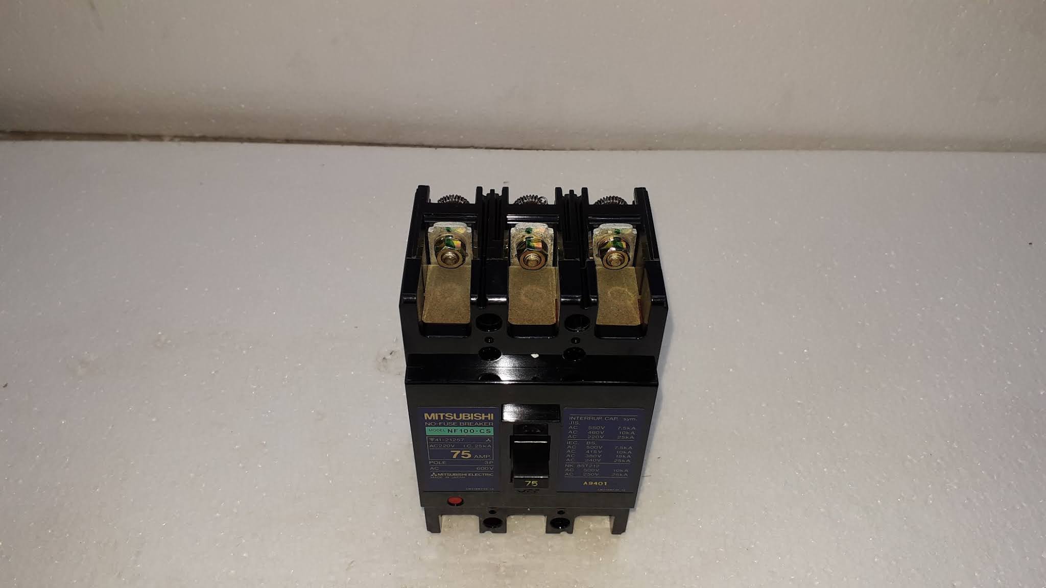 MITSUBISHI NF100-CS NO-FUSE BREAKER 75A 3P 600V NF100CS