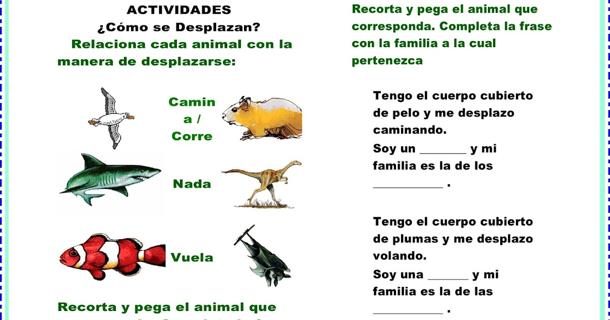 como se desplazan los animales: Hacer
