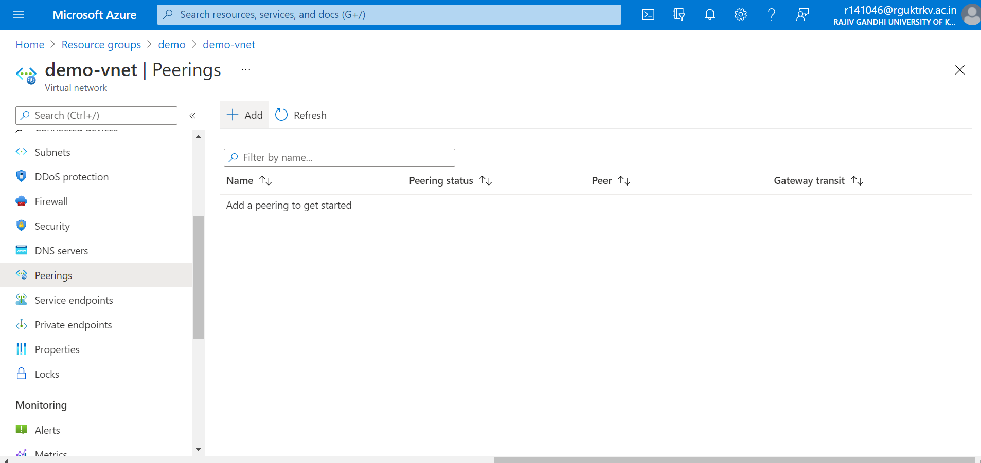 Peering Between Virtual Networks In Microsoft Azure - AzureGOT