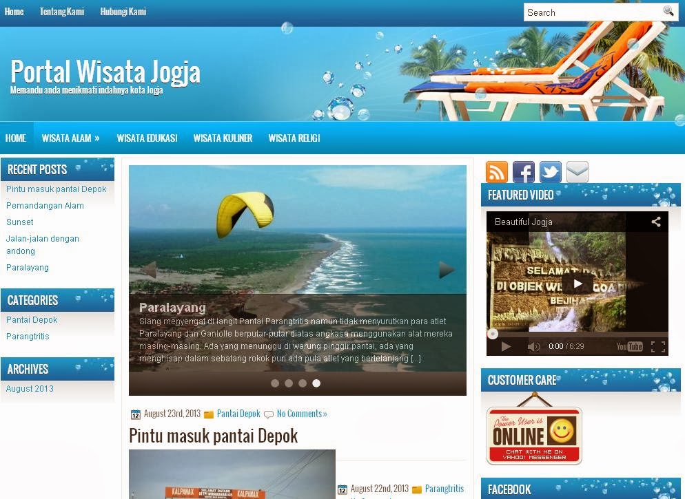 Contoh Website Portal Wisata | Jasa pembuatan website