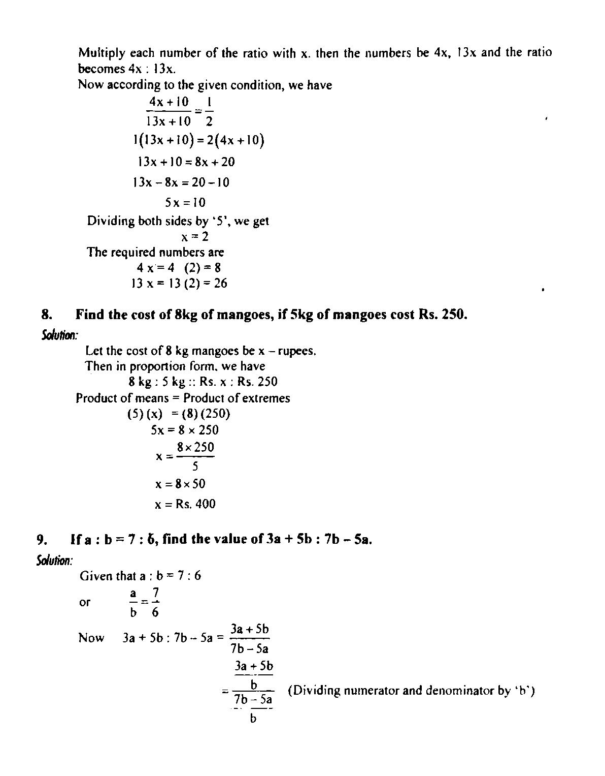 KNOWLEDGE FOR ALL: 10TH CLASS MATH KEY BOOK SOLVED EXCERCISE 3.1 TO 3.7