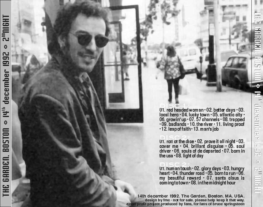 PLUMDUSTY'S PAGE: Bruce Springsteen 1992-12-14 Boston Garden, Boston, MA