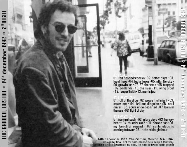 PLUMDUSTY'S PAGE: Bruce Springsteen 1992-12-14 Boston Garden, Boston, MA