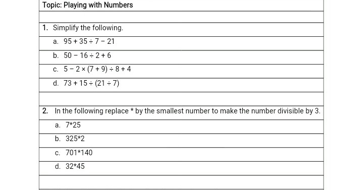 Math Revision ch-Playing With Numbers