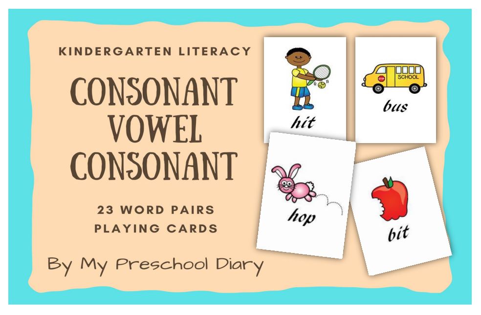 Consonant Vowel Consonant Game Cards