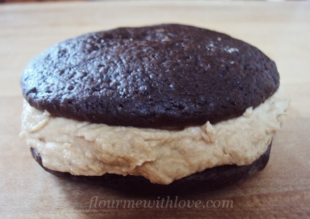 Chocolate (mayonnaise) Gobs with Peanut Butter Icing | Flour Me With Love