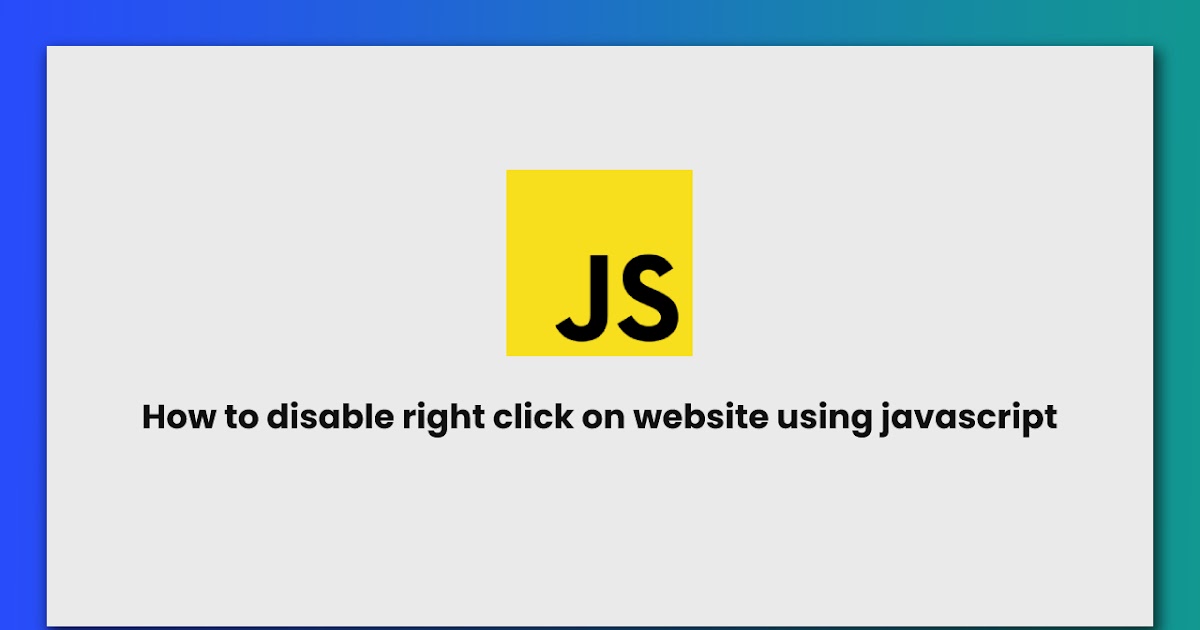 How To Disable Right Click On Website Using Javascript Rustcode