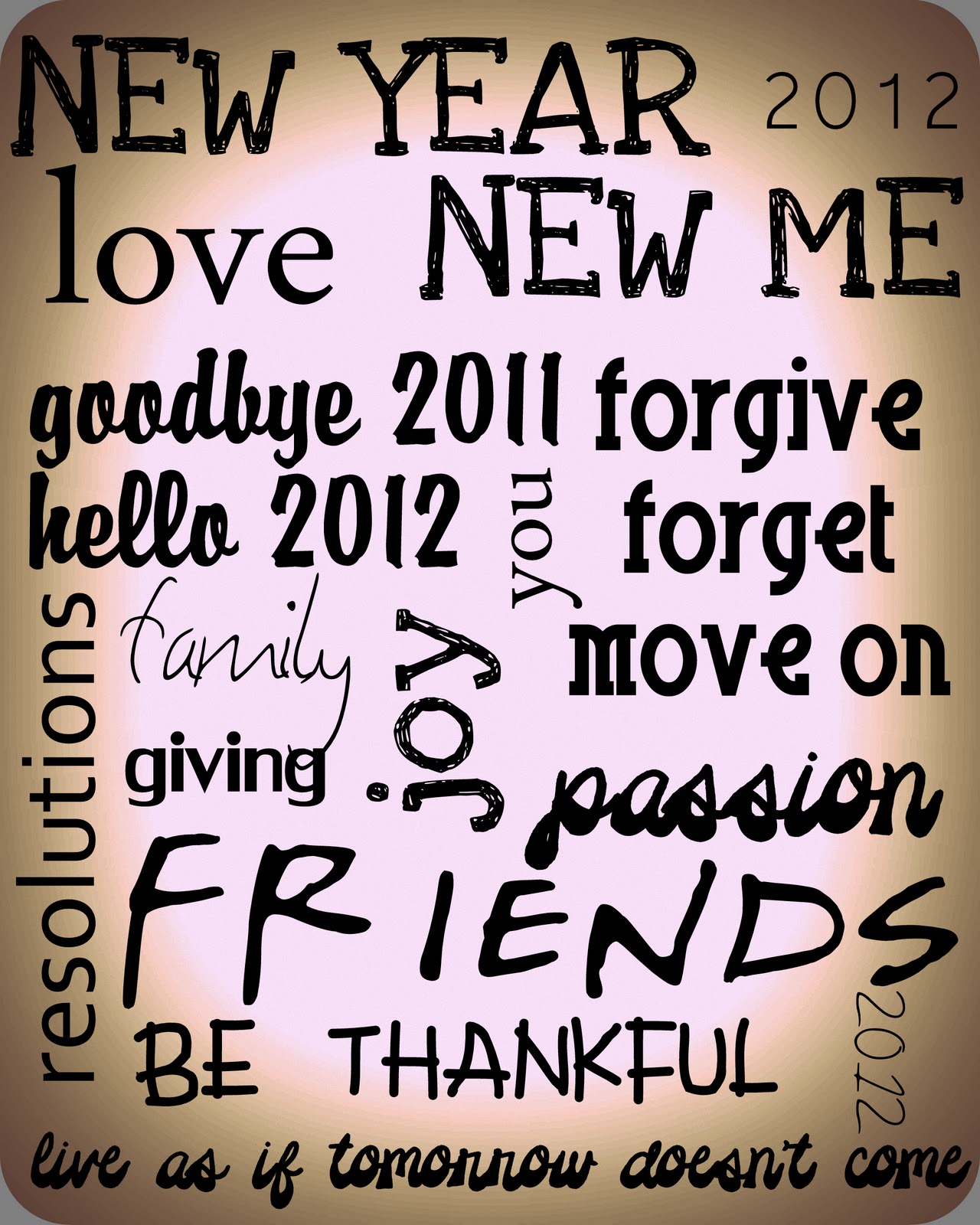 Things and Such: New Years Subway Art- Free Printable