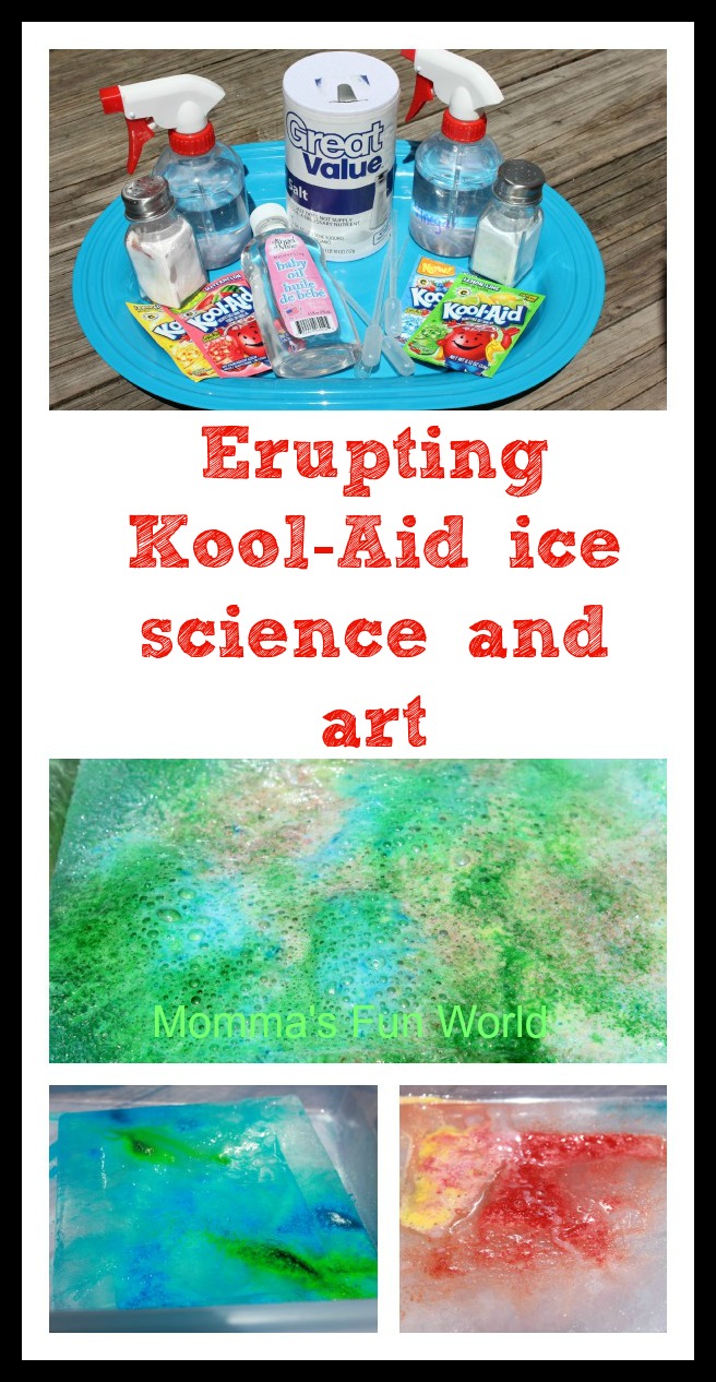 Momma's Fun World: Erupting Kool-Aid ice science and art