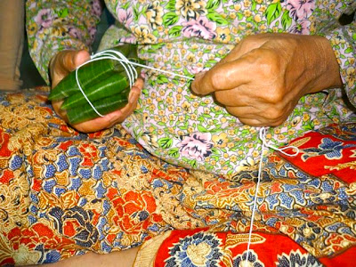 The making of Burasak, a Bugis traditional food.