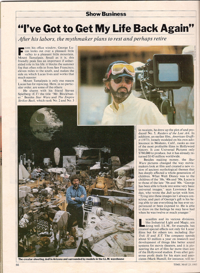 George Lucas surrounded by Star Wars props, 1977 : r/OldSchoolCool