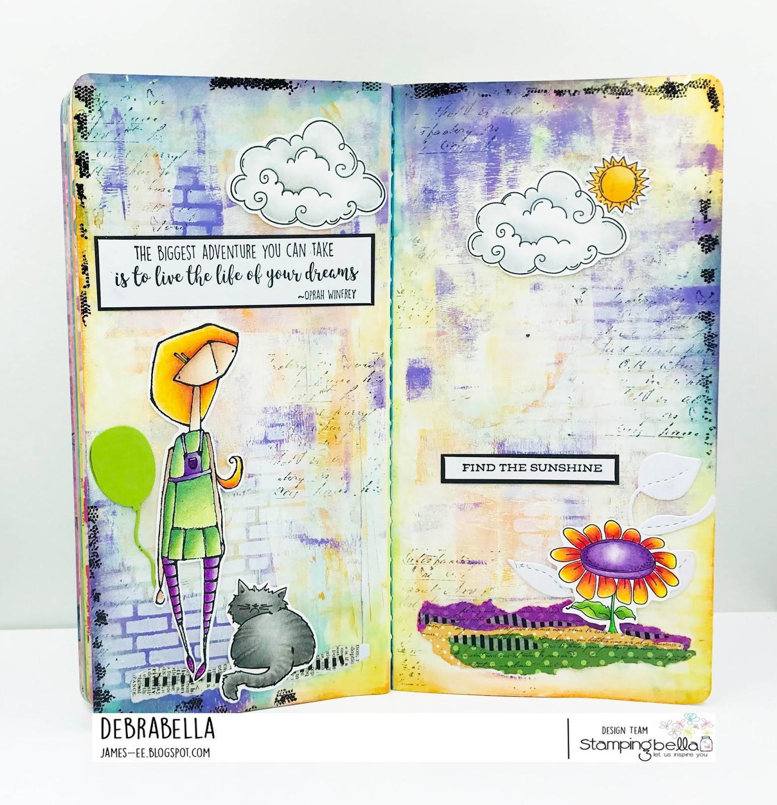 one card at a time.. Debra James: STAMPING BELLA - Journal pages.