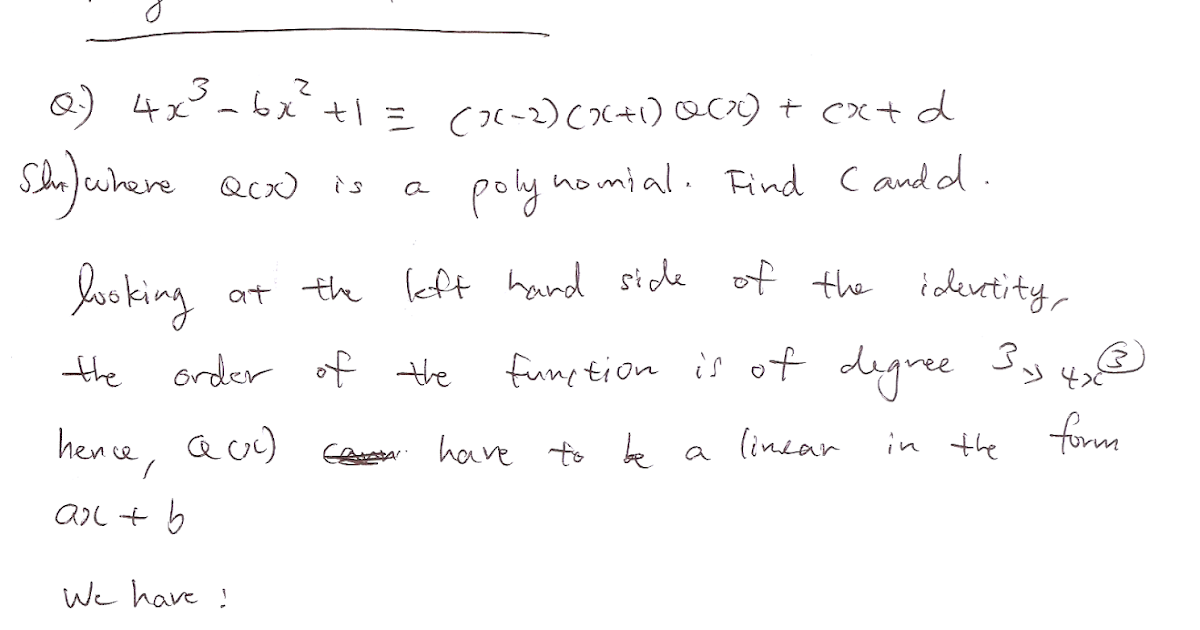 THE MATHS CLINIC: Polynomial Identities