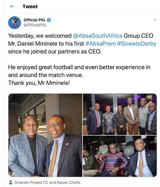 Rent Minds Network : Absa Premiership Soweto Derby 2020 (Absa Group CEO ...
