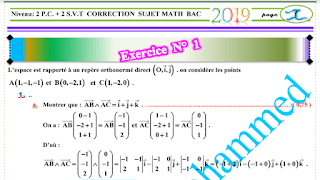 examen national bac Maroc 2019 math