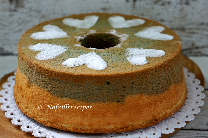 Honey Blue Pea Flower Chiffon Cake ~ 蜜糖蓝豌豆花戚风蛋糕